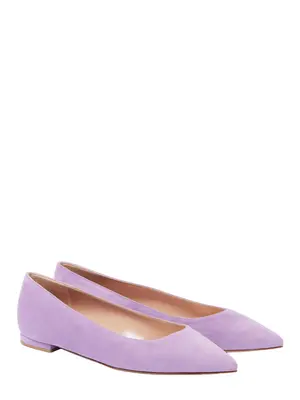GIANVITO ROSSI Suede Ballet Flats - Purple
