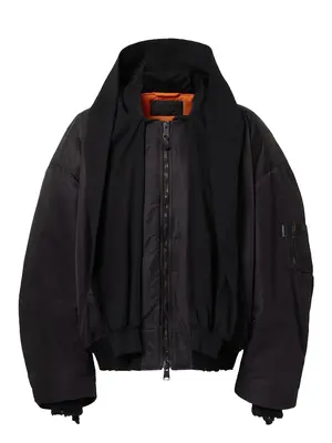 Balenciaga Incognito Hooded Bomber Jacket - Black