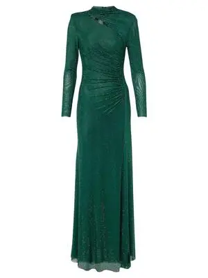 SELF-PORTRAIT Embellished Gathered Gown - Green