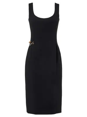 Versace Safety Pin Cady Midi Dress - Black