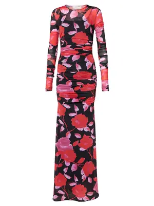 Blumarine Printed Maxi Dress - Black