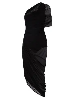 Magda Butrym One-shoulder Ruched Midi Dress - Black