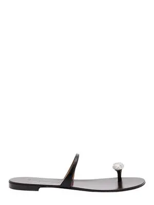 GIUSEPPE ZANOTTI Crystal Jewel Leather Sandals - Nero