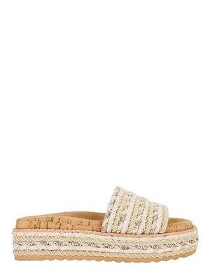 Steve Madden Beller Crystal-embellished Platform Slides - Natural Multi
