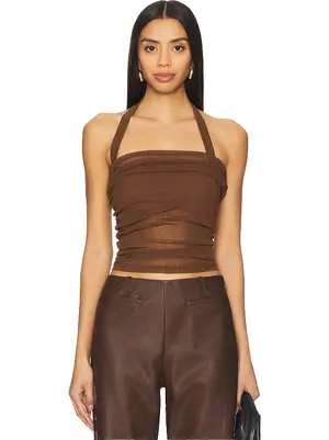 SOVERE / Thea Mesh Top - Coffee