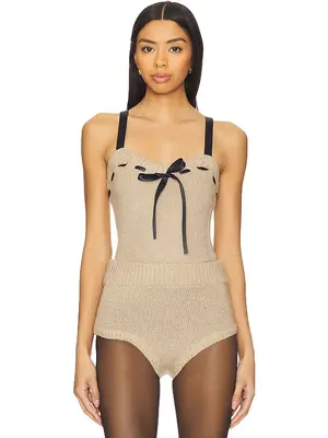 For Love & Lemons Solana Knit Tank Top - Tan