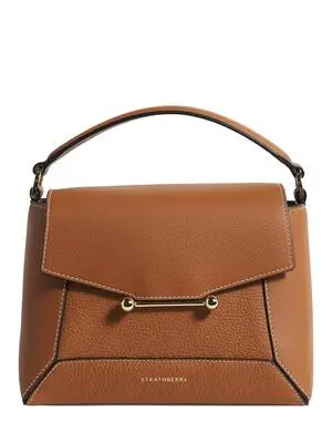 Strathberry Leather Mosaic Top-Handle Bag Brown