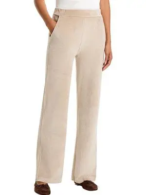 Majestic Filatures MAJESTIC FILATURES Velour Wide-Leg Pants Barely Beige