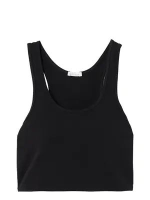 Skin Base Stretch-organic Cotton Sports Bra - Black