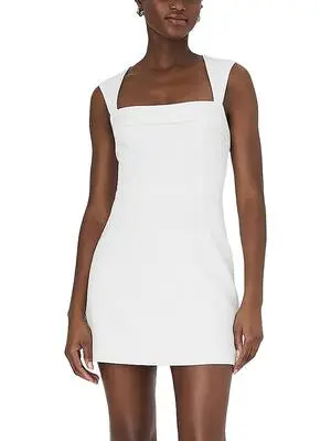 French Connection Whisper Square Neck Mini Dress - Summer White