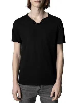 Zadig&Voltaire Monastir Cotton Henley - Black