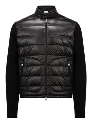 Moncler Padded Wool Zip-up Cardigan - Black