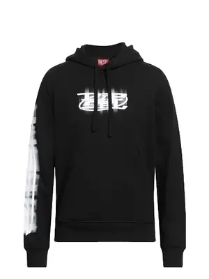 DIESEL® Flocked French Terry Hoodie - Black