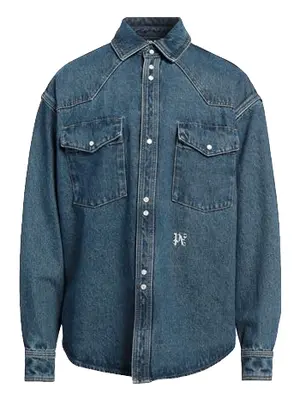 Palm Angels Denim Shirt Size Cotton, Polyester - Blue
