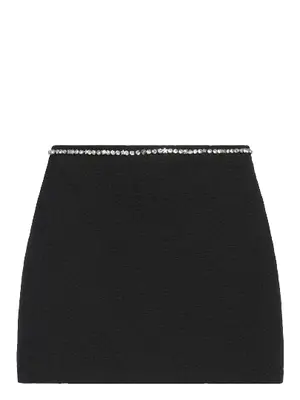 N°21 Mini Tweed Skirt With Crystals - Black