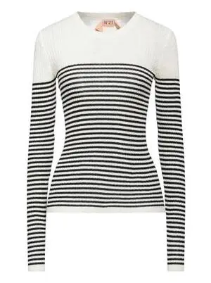 N°21 Striped Knit Sweater - White