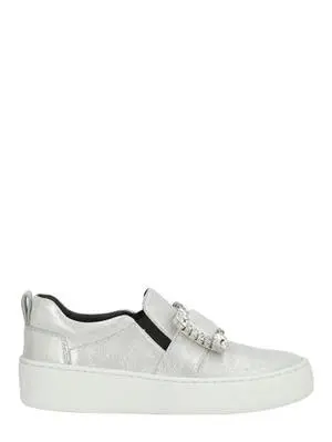 SERGIO ROSSI Slip-on Sneakers With Crystal Embellishments - Grey