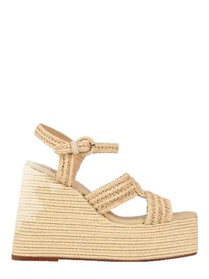 CastaÑer Raffia Wedge Sandals - Beige