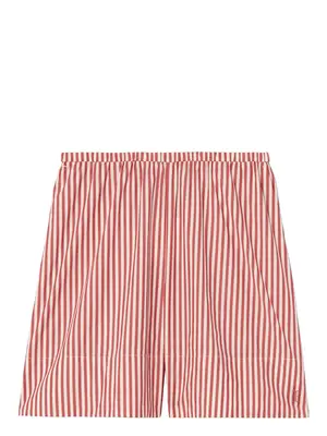 BY MALENE BIRGER Siona Striped Shorts - Red White Stripes