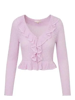 LoveShackFancy Nilah Knitted Cardigan - Pink