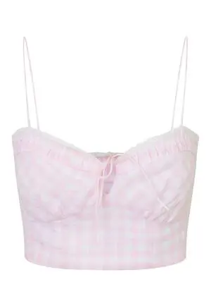 LOVESHACKFANCY Amorana Linen Bustier
