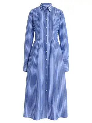 BRANDON MAXWELL The Sammy Pima Cotton Midi Shirt Dress