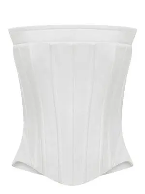 Ila Yuan Crepe Corset Top - White