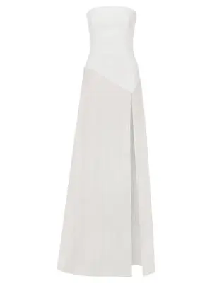 Ila Christina Satin-chiffon Maxi Dress - White