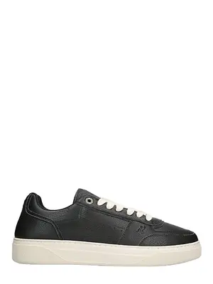 REPRESENT Brand-embossed Leather Low-top Trainers - Black