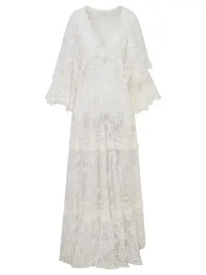 LoveShackFancy Roylan Maxi Dress - White