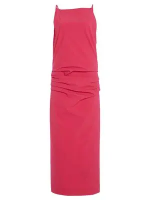 Proenza Schouler Priya Ruched Midi Dress - Fuchsia