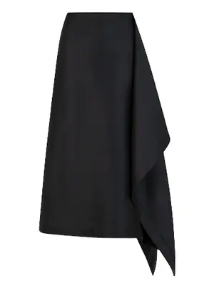 HEIRLOME Mel Draped Silk Crepe Skort Black