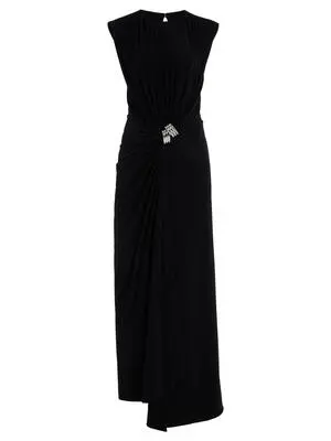 Brandon Maxwell The Serena Draped Jersey Maxi Dress - Black