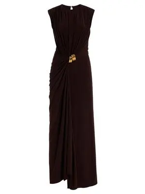 BRANDON MAXWELL The Serena Draped Jersey Maxi Dress