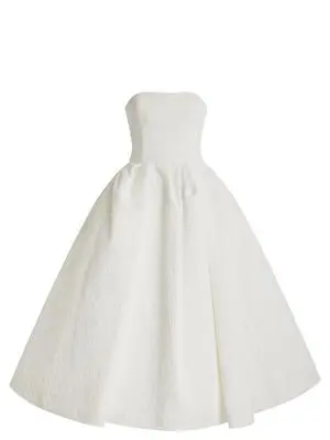 Carolina Herrera Strapless Midi Dress - White