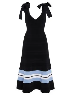 Carolina Herrera Flared Knit Midi Dress - Multi