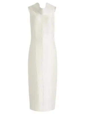 Brandon Maxwell The Blair Pleated Sponge Silk Midi Dress - Off-white