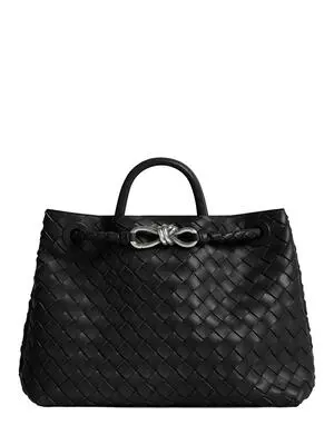 BOTTEGA  VENETA Intrecciato Leather Andiamo Bag - Black