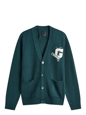 Givenchy V-neck Varsity Cardigan - Fir Green