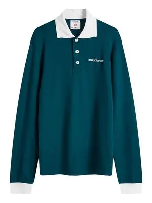 Casablanca Logo Long Sleeve Polo Shirt - Green