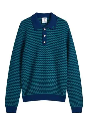 Casablanca Mini Wave Polo Shirt - Navy/green