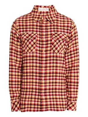 GOD'S TRUE CASHMERE Sunstone Tartan Sport Shirt - Red