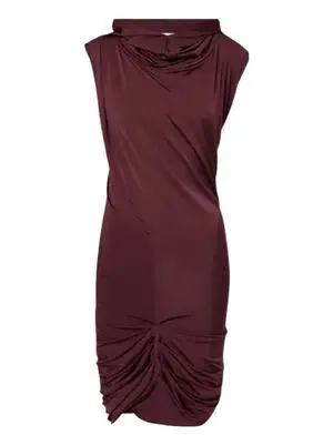 Magda Butrym Hooded Draped Minidress - Burgundy