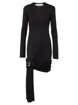 JW Anderson Draped Jersey Midi Dress - Black