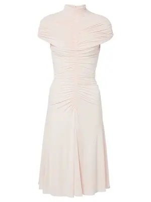 Alaïa Ruched Jersey Midi Dress - Pink