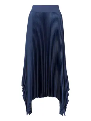 JOSEPH Joseph Ade Plissé Crêpe Midi Skirt Blue