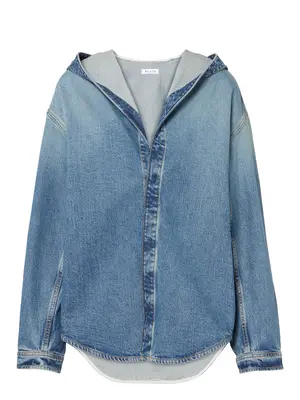 Alaïa Hooded Denim Shirt - Blue