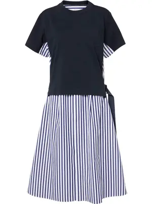 Sacai Striped Cotton Shirt Dress - Multicoloured