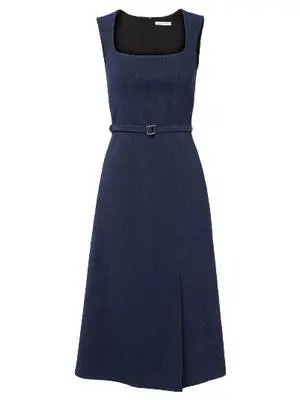 EMILIA WICKSTEAD Pinah Cotton-blend Bouclé Midi Dress - Blue