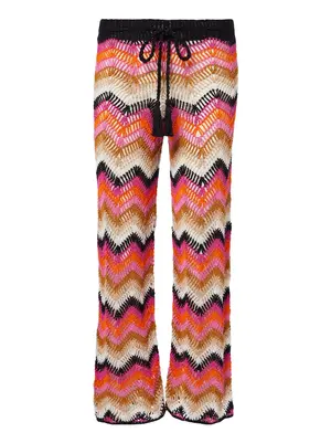 Anna Kosturova Crochet Wide-leg Pants - Multicoloured